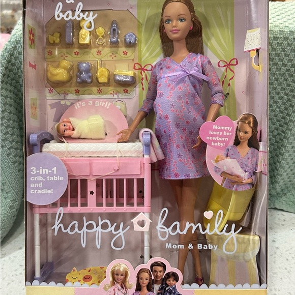 Toys | Barbie Happy Family Pregnant Mom Midge Baby New W Crib 202 ...